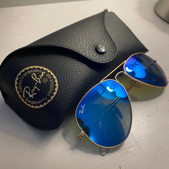 Ray-Ban | Accessories | Ray Ban Aviator Unisex Blue Mirror Lens ...
